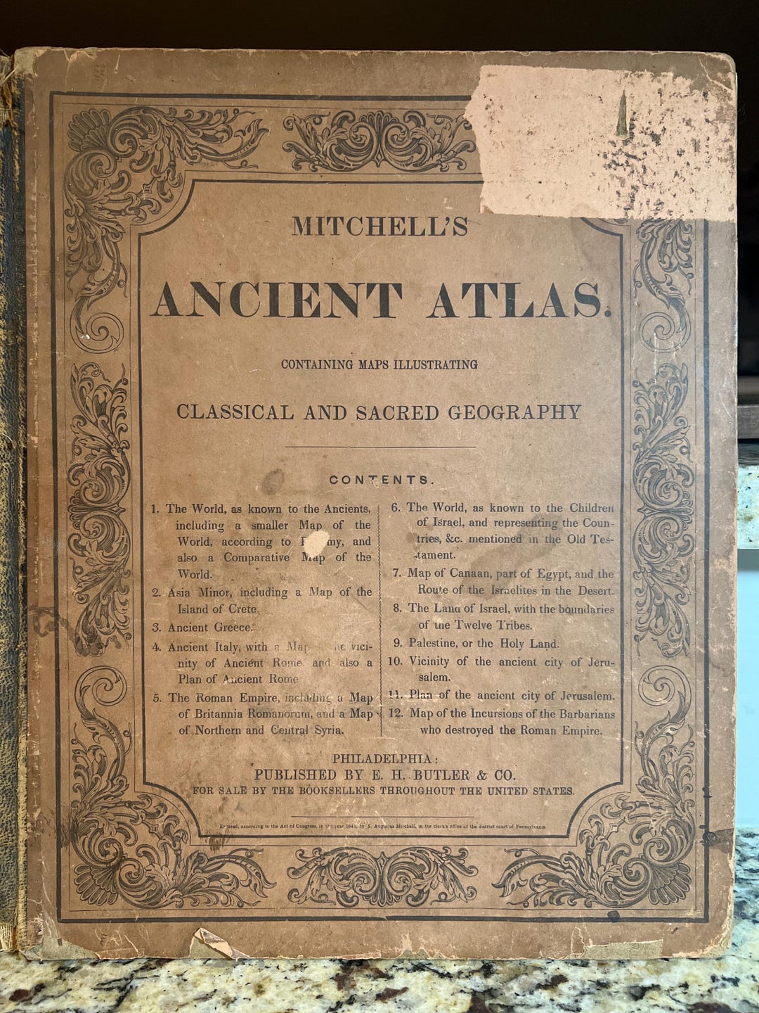 Antique 1872 Mitchell’s Ancient Atlas | Owned by W.C. Henderson ...