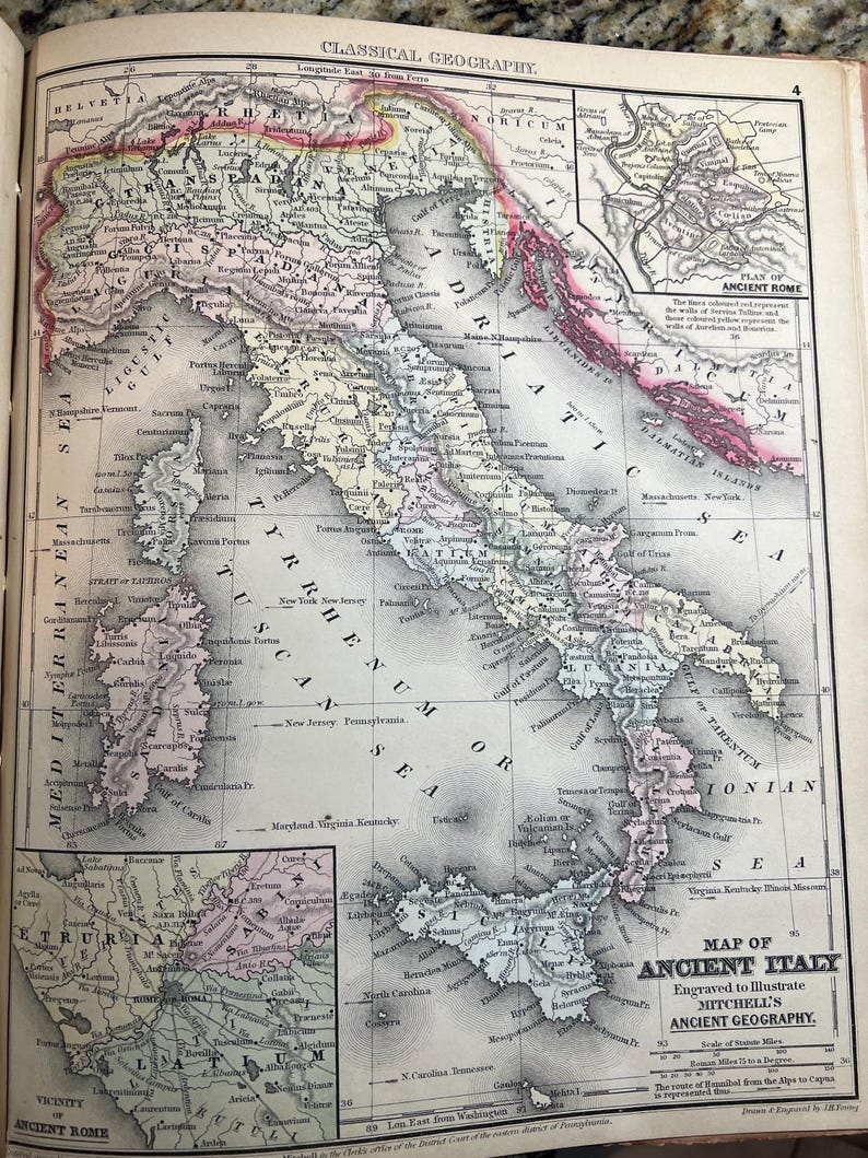 Antique 1872 Mitchell’s Ancient Atlas | Owned by W.C. Henderson ...