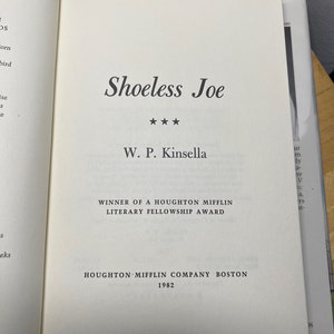 Shoeless Joe - First Edition First Printing - by W.P. Kinsella ...