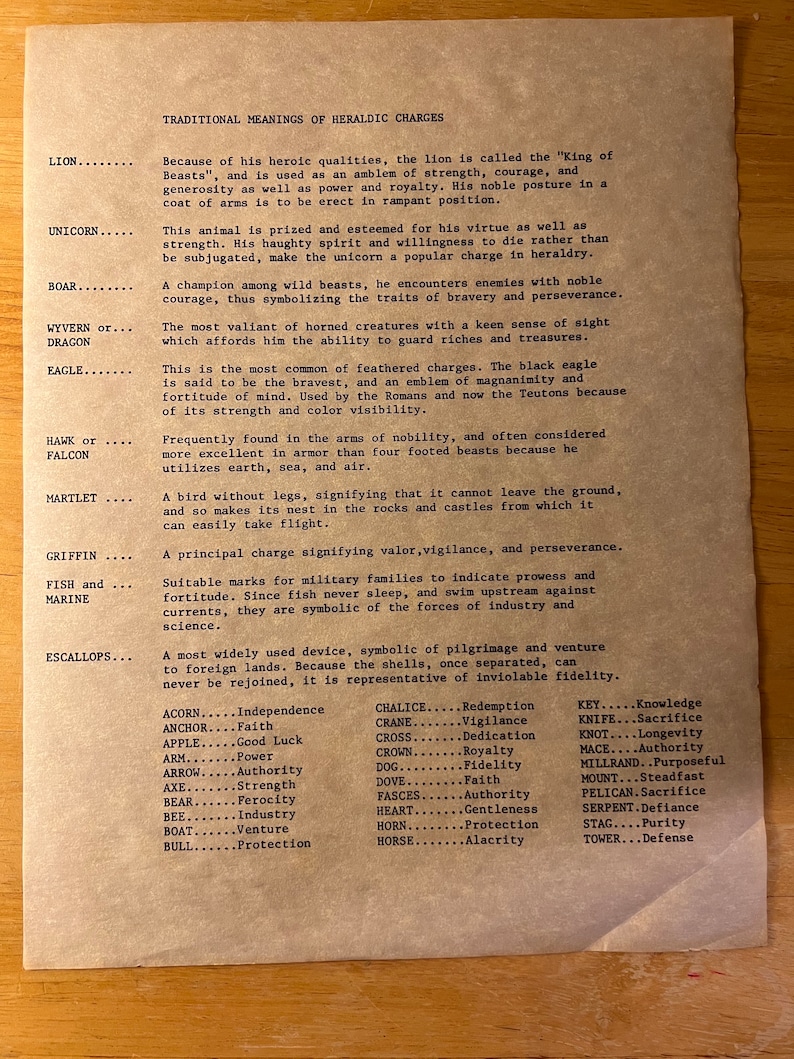 1960s Original Vintage SANSON INSTITUTE of HERALDRY Coat of Arms Report ...