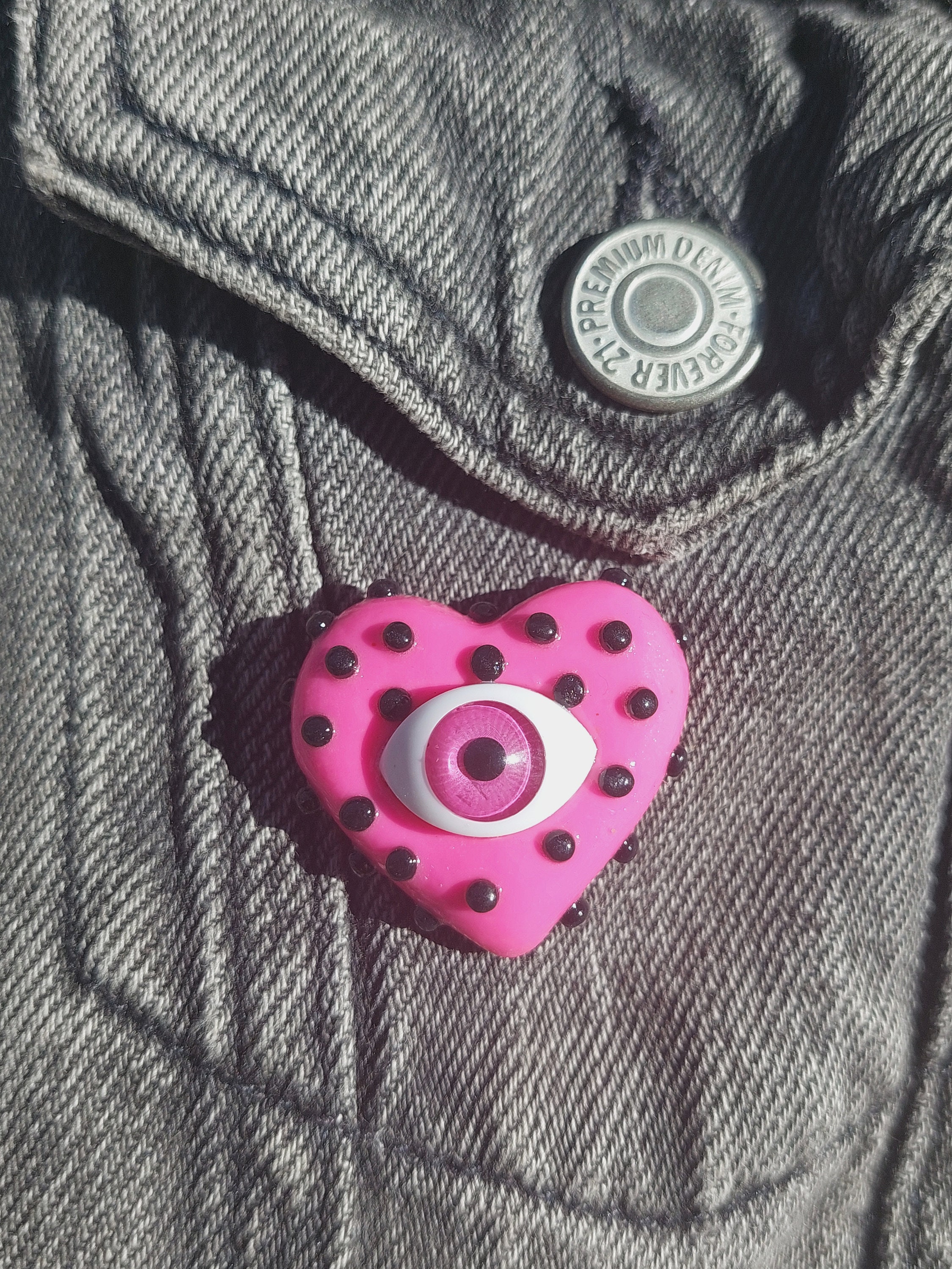 Pink Heart Eye Pin - Etsy