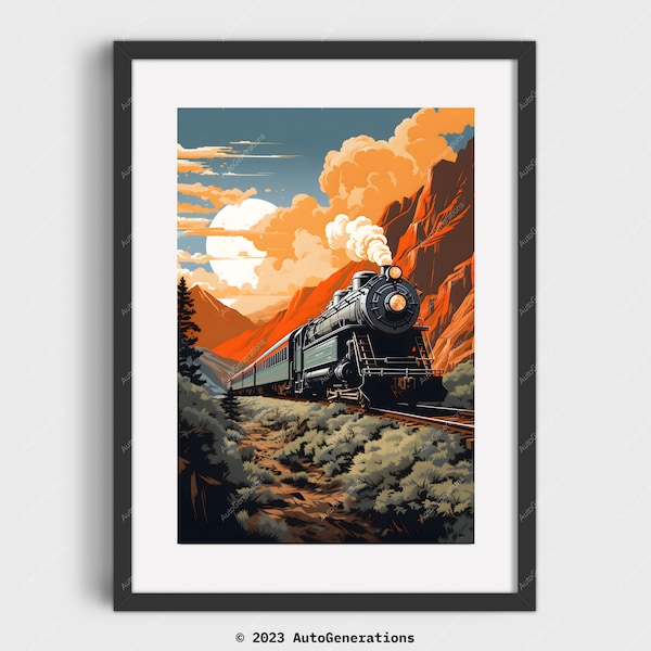 Train Poster - Etsy