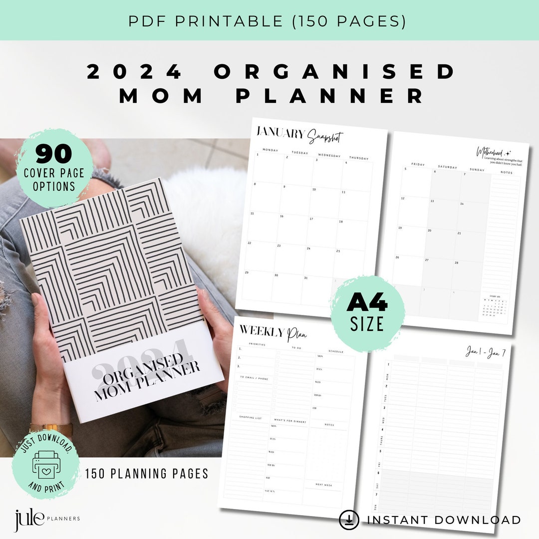 2024 Organised Mom Planner Printable | Digital | A4 - Etsy UK