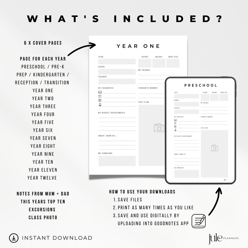 School Memories (AUS Edition) | School Memory Binder | Printable ...