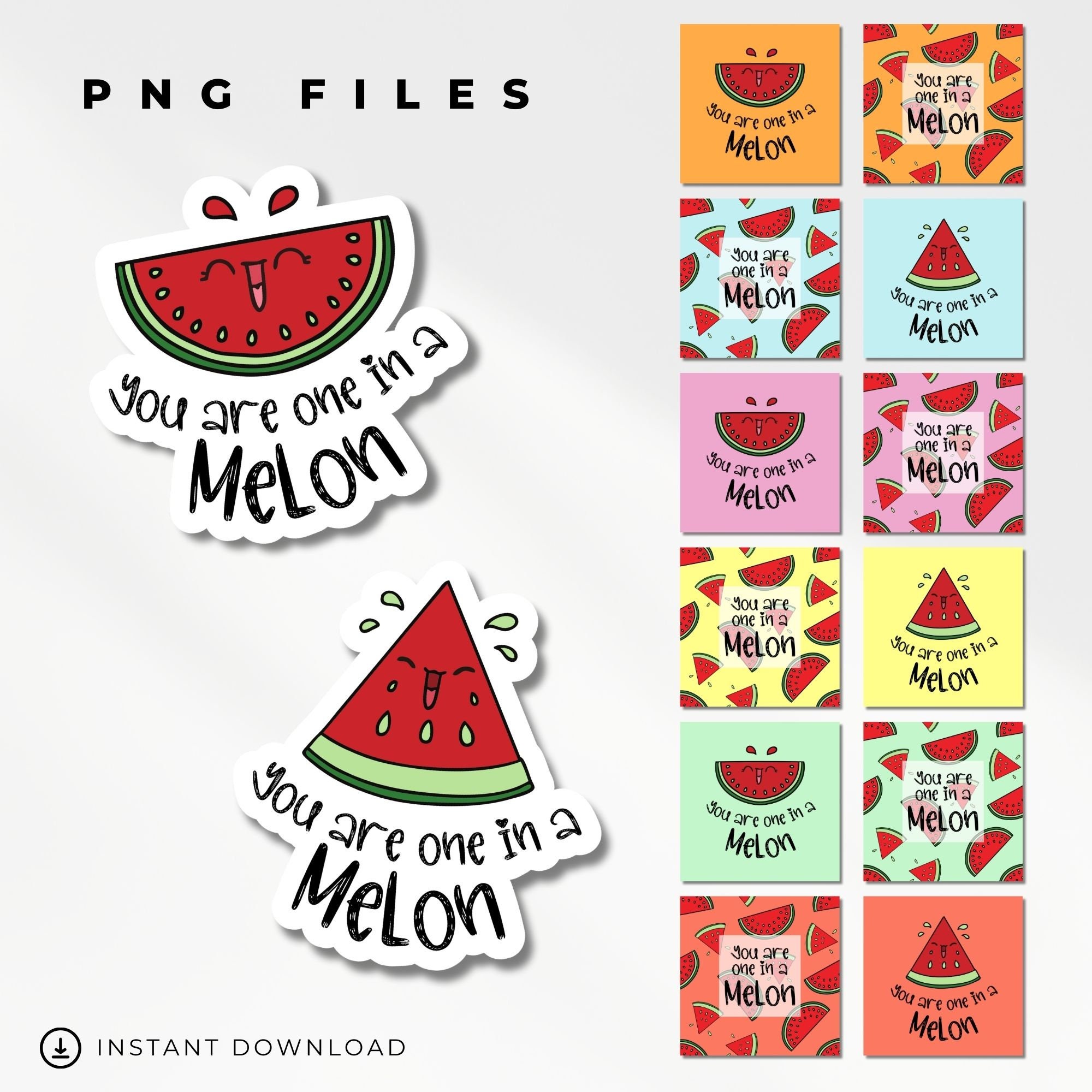 Printable Gift Tags and Stickers | One in a Melon | 6 Color Options ...