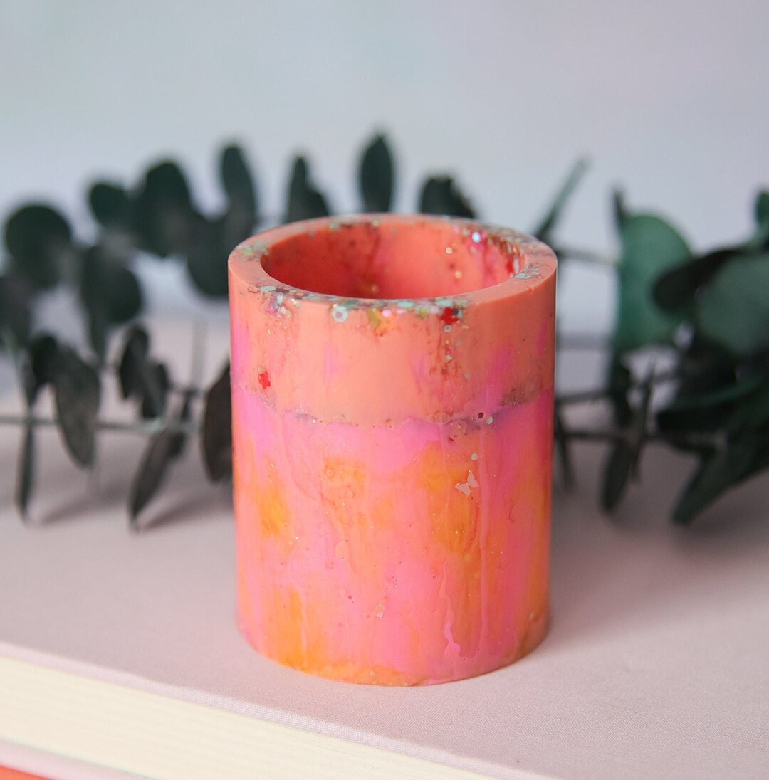 Cute Mini Brightly Coloured Mini Vase, Pencil Holder or Brush Storage ...