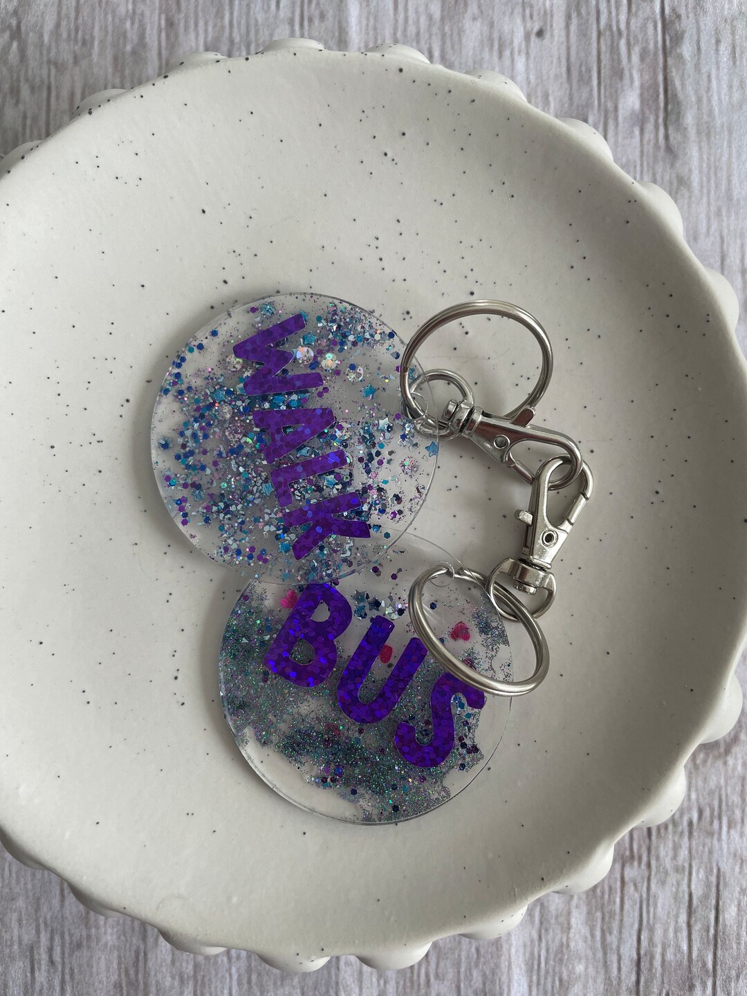 Set of Two After School Pick up Reminder Keyrings Home Time Bag Tags ...