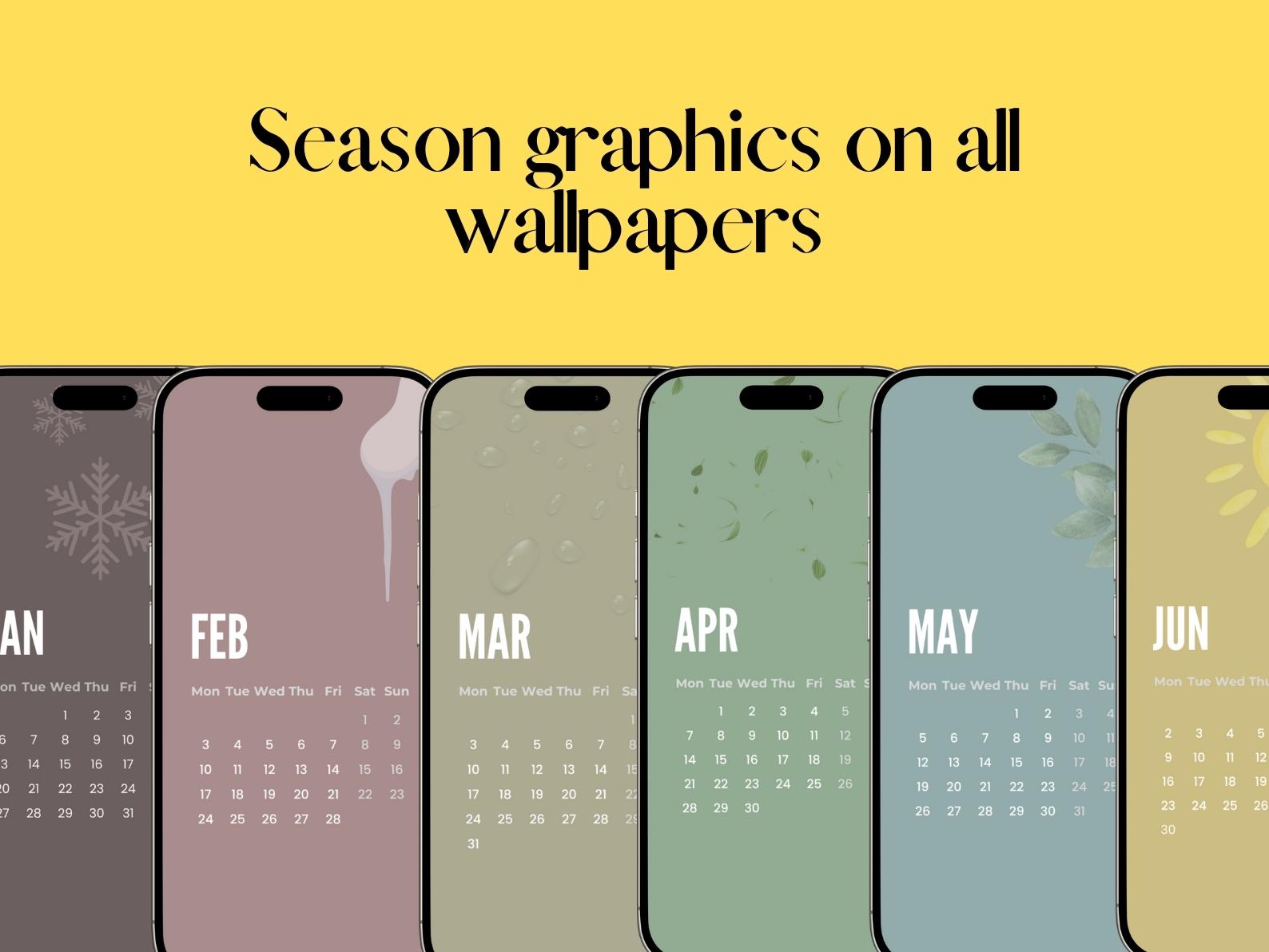 2025 Calendar iPhone Wallpaper, Season Calendar, Phone Background ...