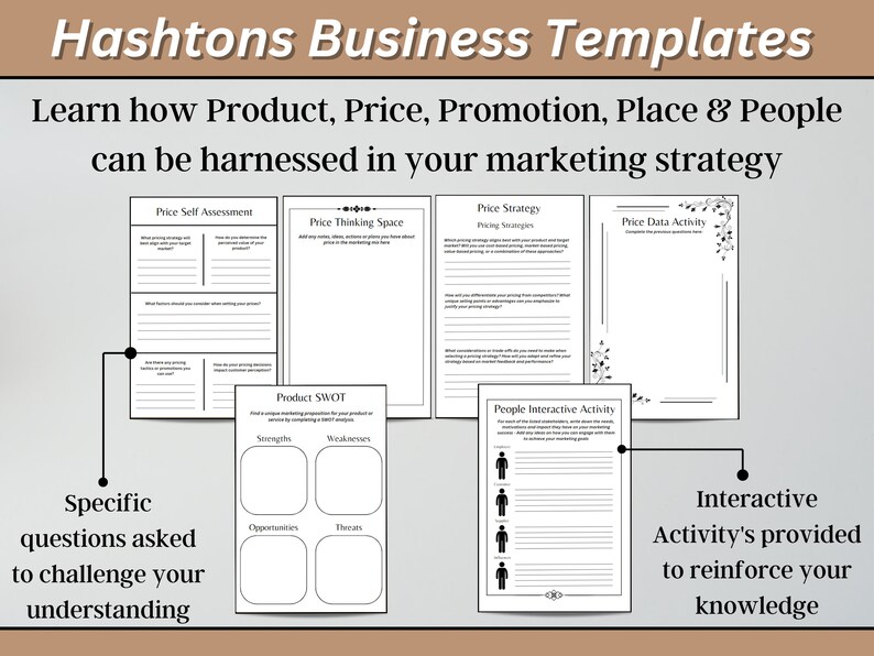 Marketing Strategy Worksheets Small Business Marketing Templates Canva ...