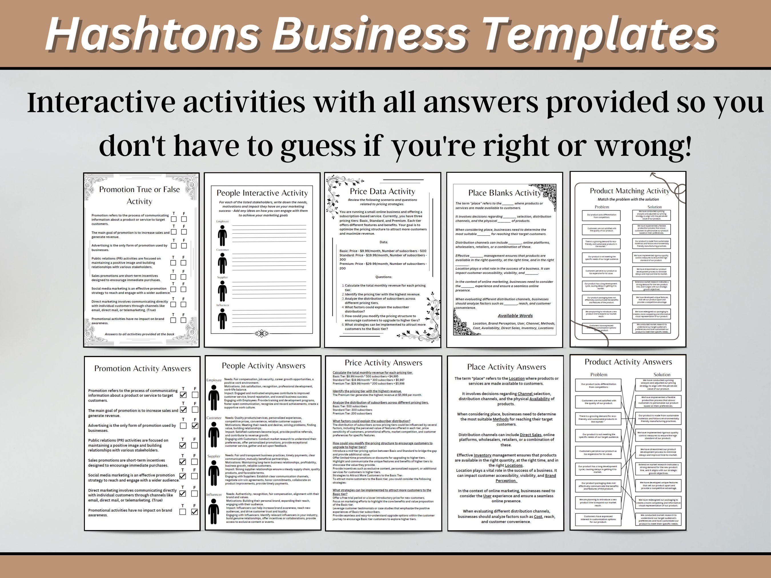 Marketing Strategy Worksheets Small Business Marketing Templates Canva ...