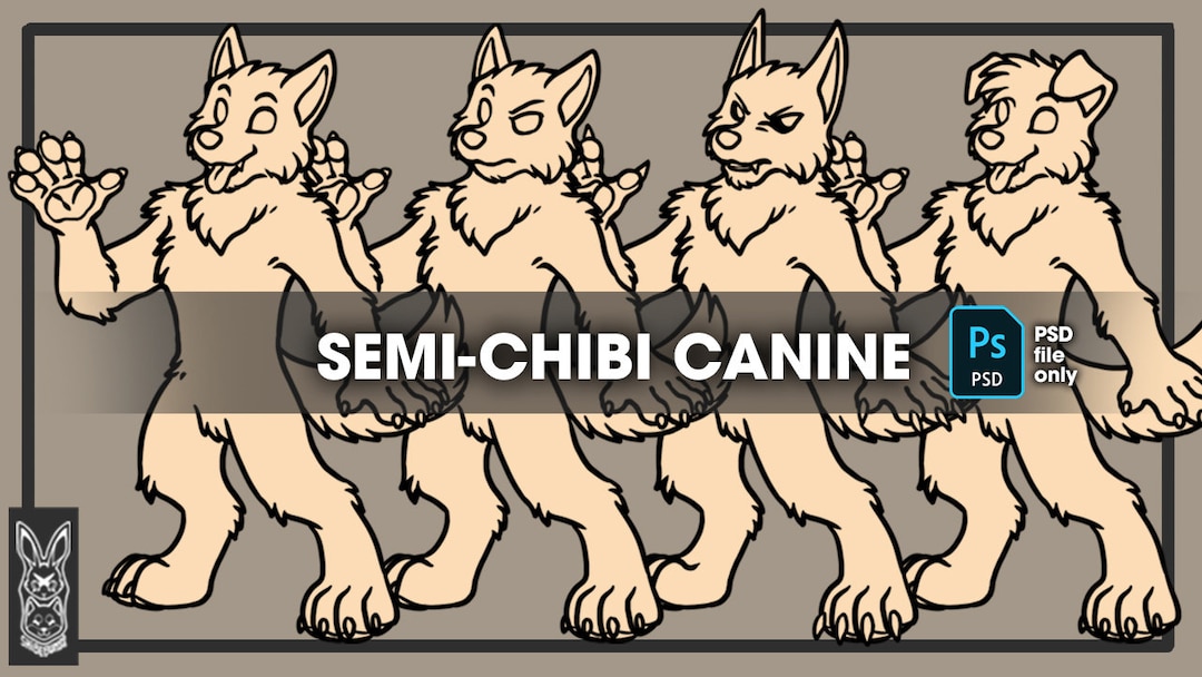 DIY Canine Dog Wolf Furry Anthro Character Reference Sheet Base - Etsy