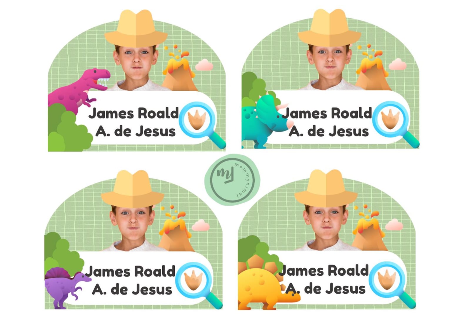 Boy Themed School Name Label Editable Digital Canva Template Printable ...