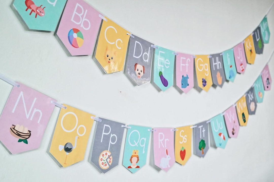Alphabet Banner Minimalist Printable for Toddlers Preschoolers ...