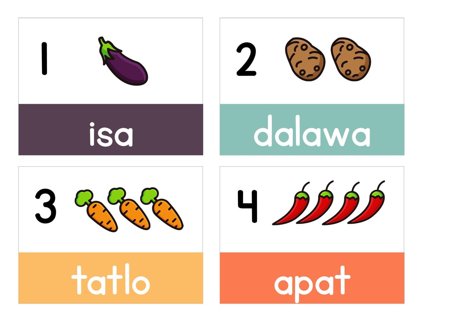Filipino Flashcard Numbers Tagalog Homeschool Materials Printable ...