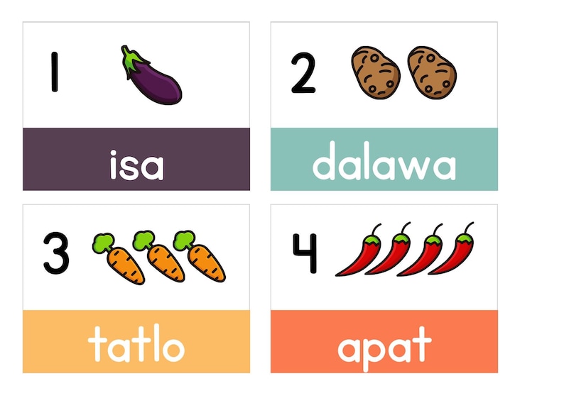 Filipino Flashcard Numbers Tagalog Homeschool Materials Printable ...