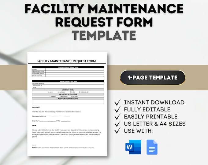 Presentation Request Form Template: Editable Business Form (digital ...