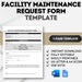 Facility Maintenance Request Form Template (google Docs, MS Word) - Etsy