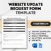 Website Update Request Form Template (google Docs, MS Word) - Etsy