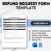Refund Request Form Template Sample Refund Template Refund Polic Refund ...