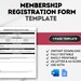 Membership Registration Form Template: Editable Sign-up (digital ...