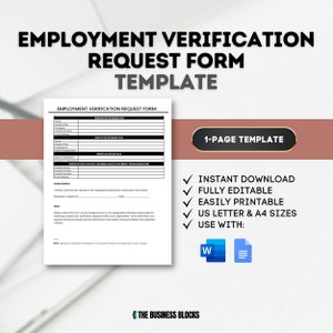 Employment Verification Request Form Template Employment Confirmation Job Verification ...