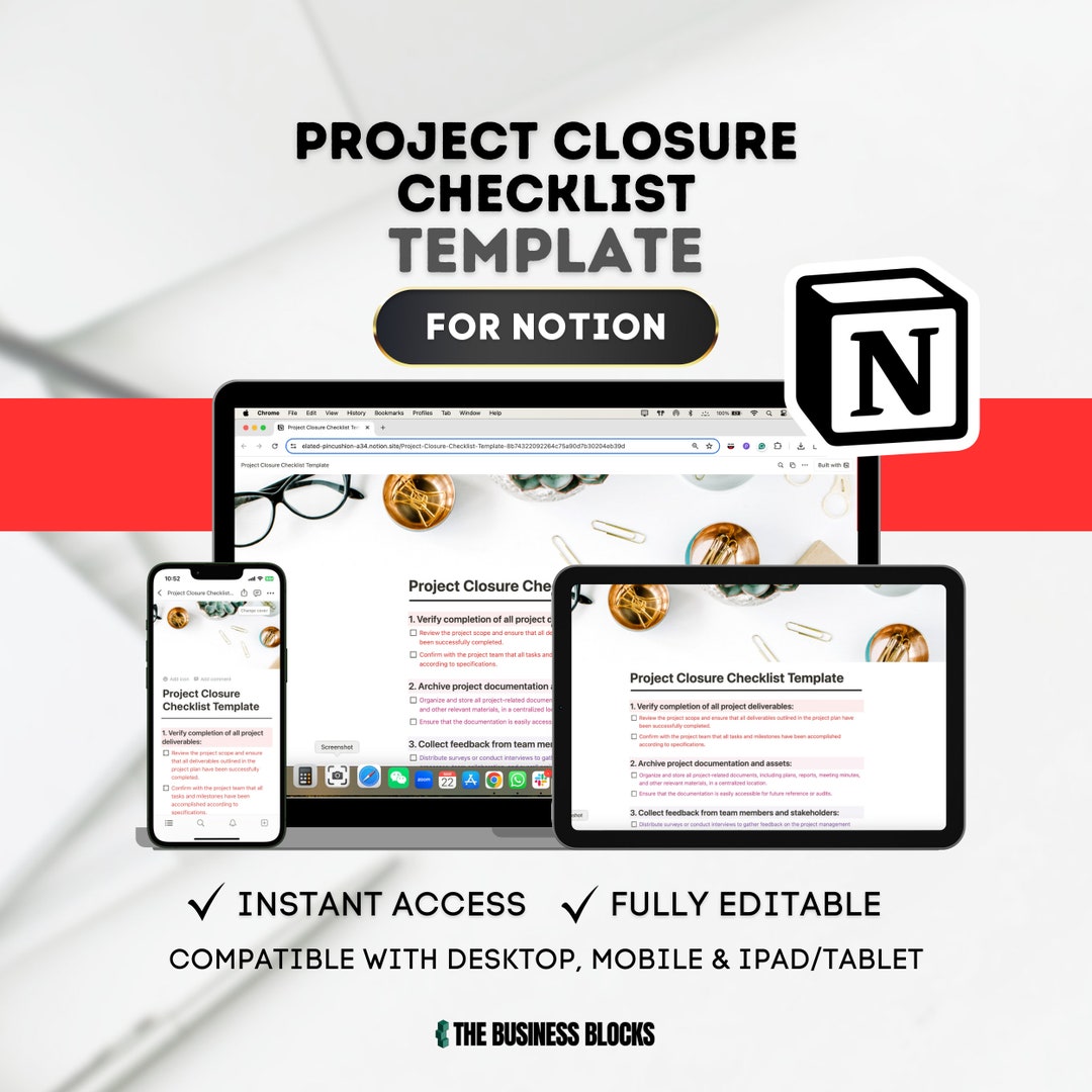 NOTION Project Closure Checklist Template Closure Checklist for Notion ...