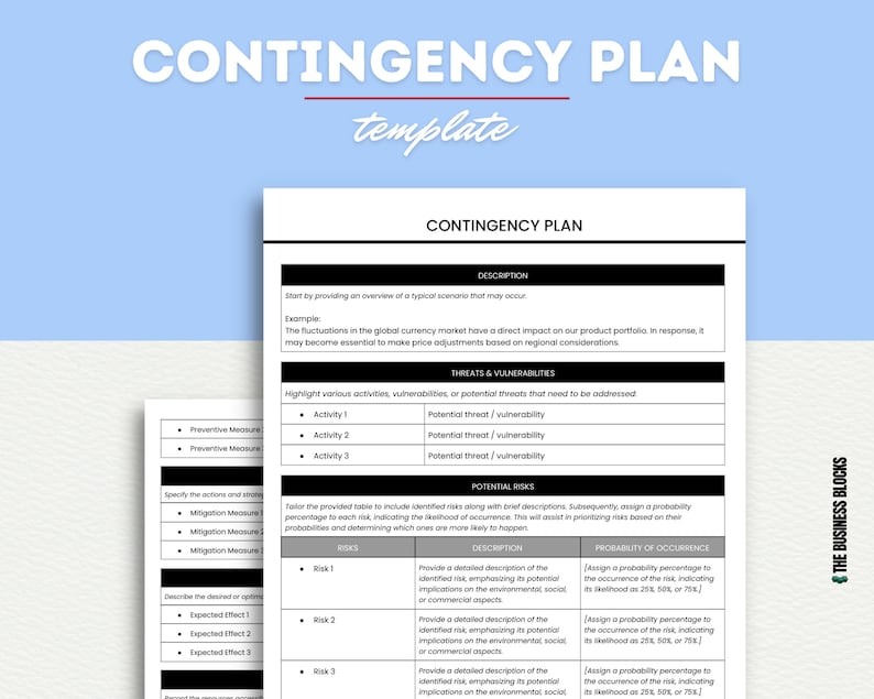 Crisis Plan Risk Management Template Contingency Plan Emergency ...