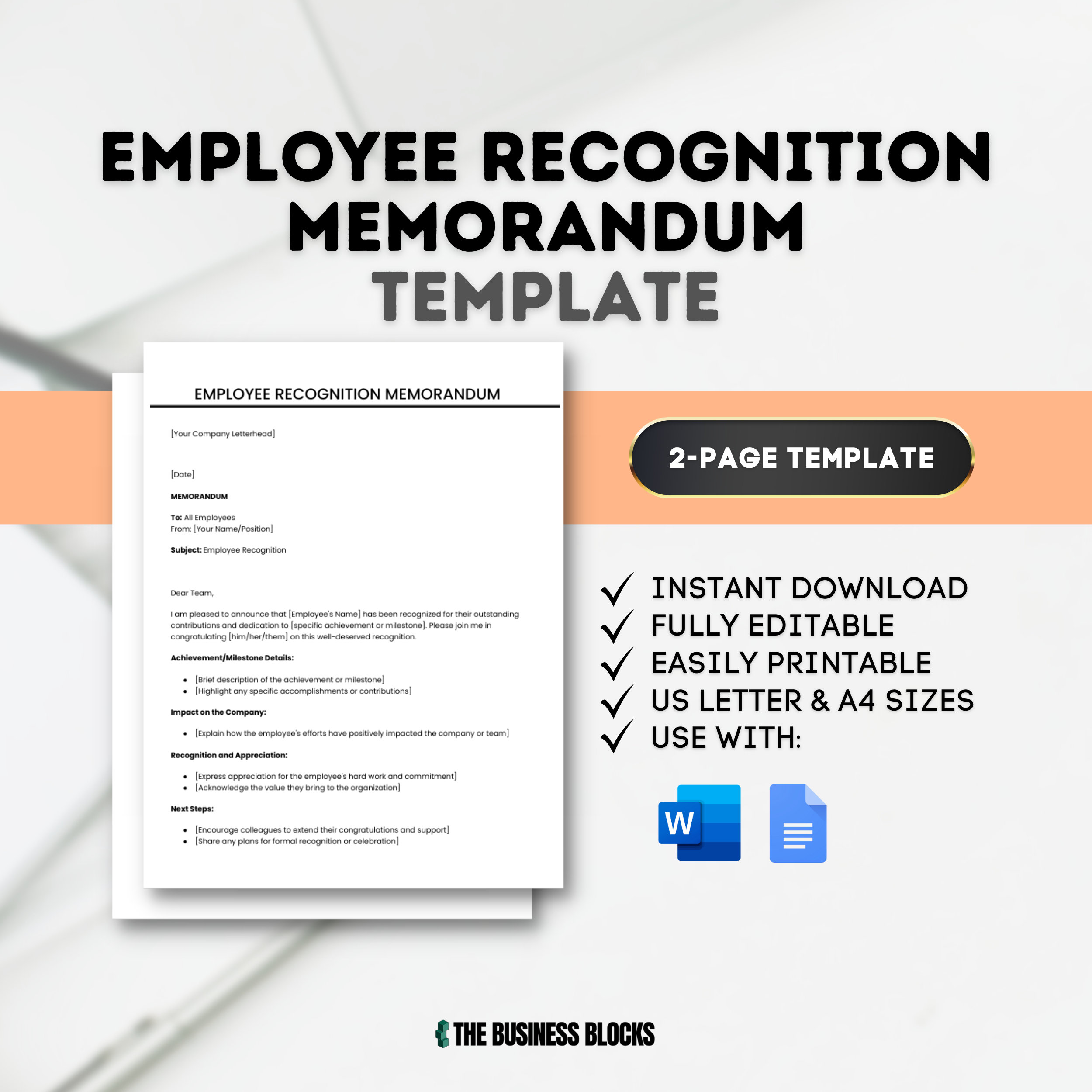 Employee Recognition Memorandum Template Staff Appreciation Memo Format ...