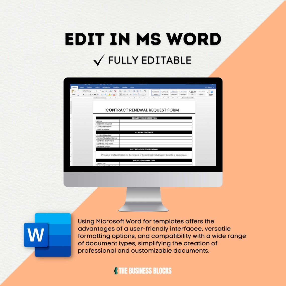 Contract Renewal Request Form Template: Customizable Document (google ...