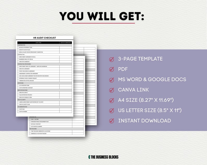 HR Audit Checklist Template: Employee File Audit (canva, Google Docs ...