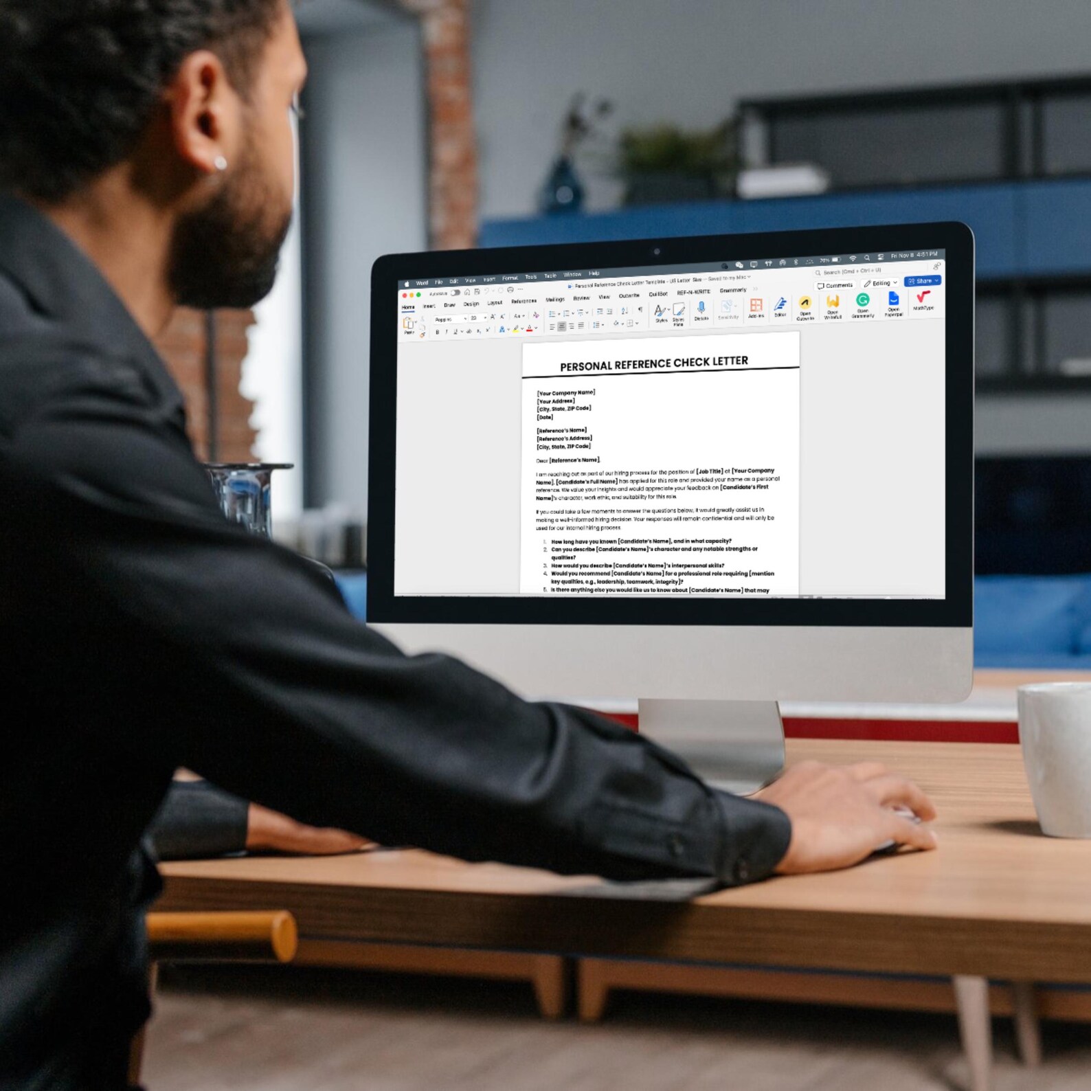 Personal Reference Check Letter Template (google Docs, MS Word) - Etsy