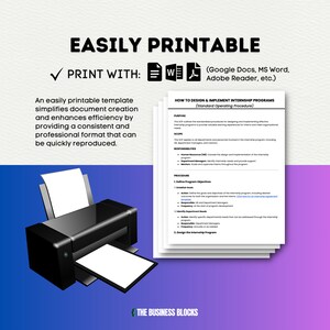 Internship Program SOP Template: Editable Guide (google Docs, MS Word ...