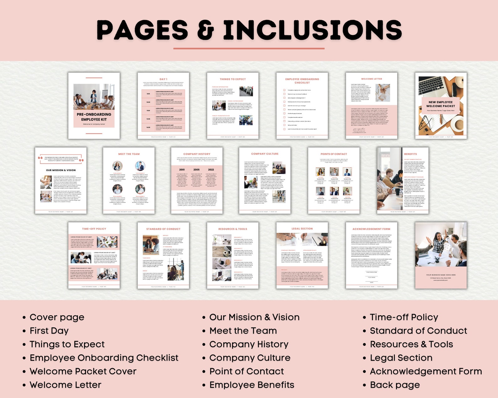 Employee Handbook Template: Company Onboarding Welcome Packet (canva ...