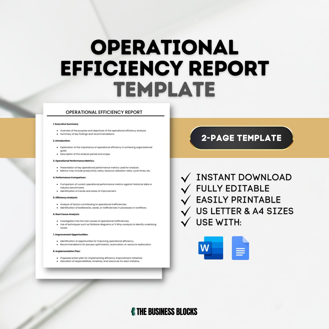 Operational Efficiency Report Template Business Process Optimization ...