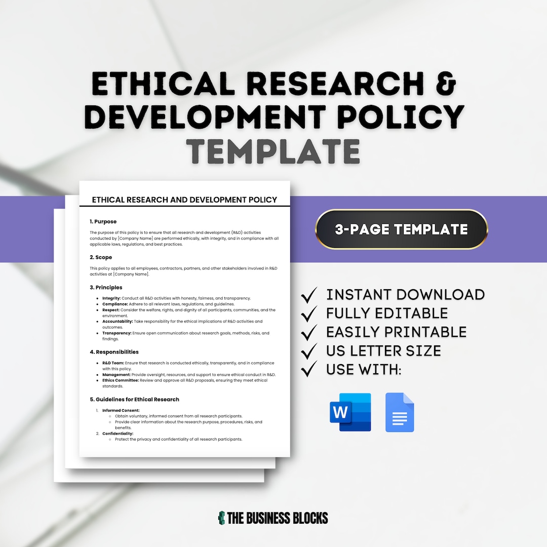 Ethical Research and Development Policy Template Ethical Research ...