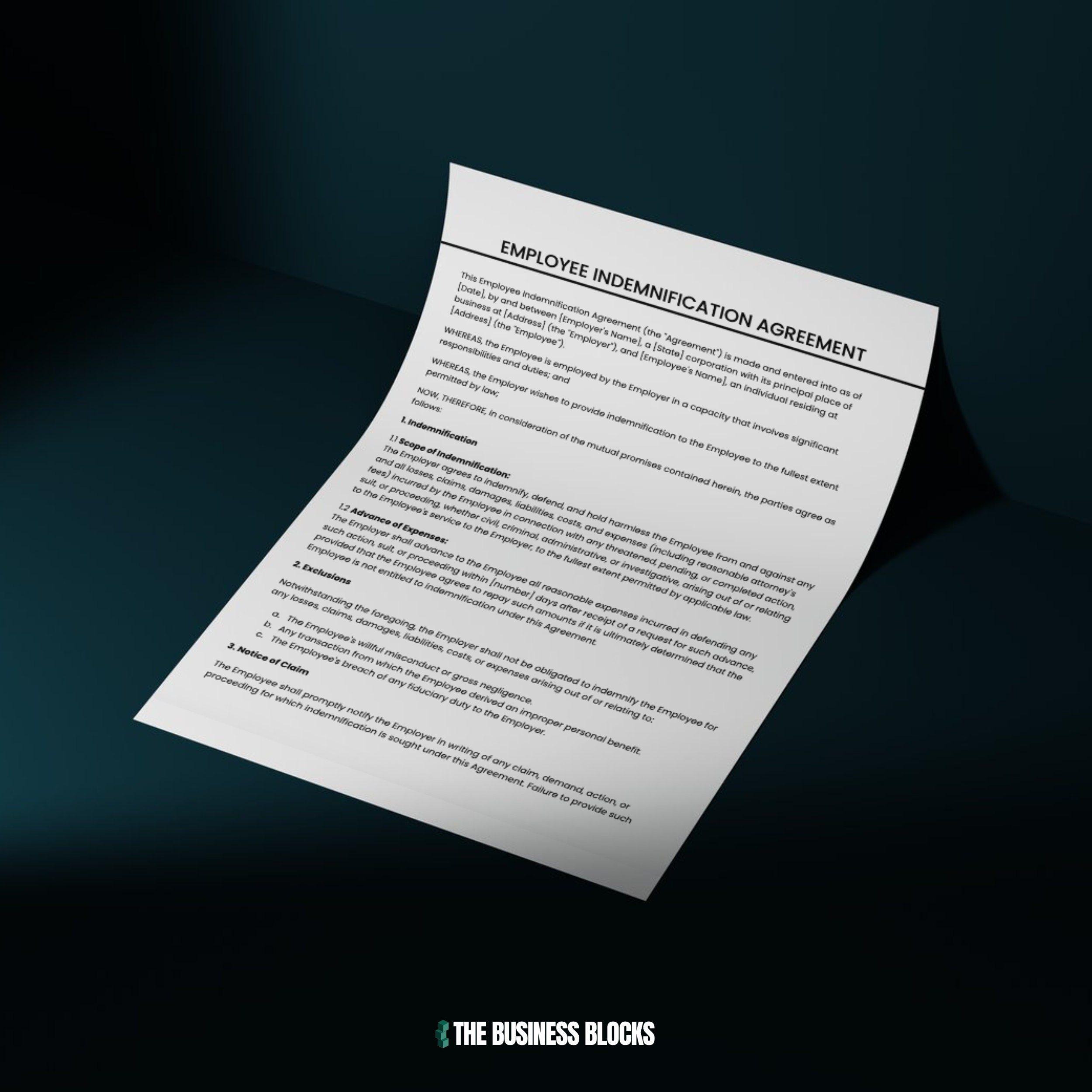 Employee Indemnification Agreement Template: Editable Legal Form ...