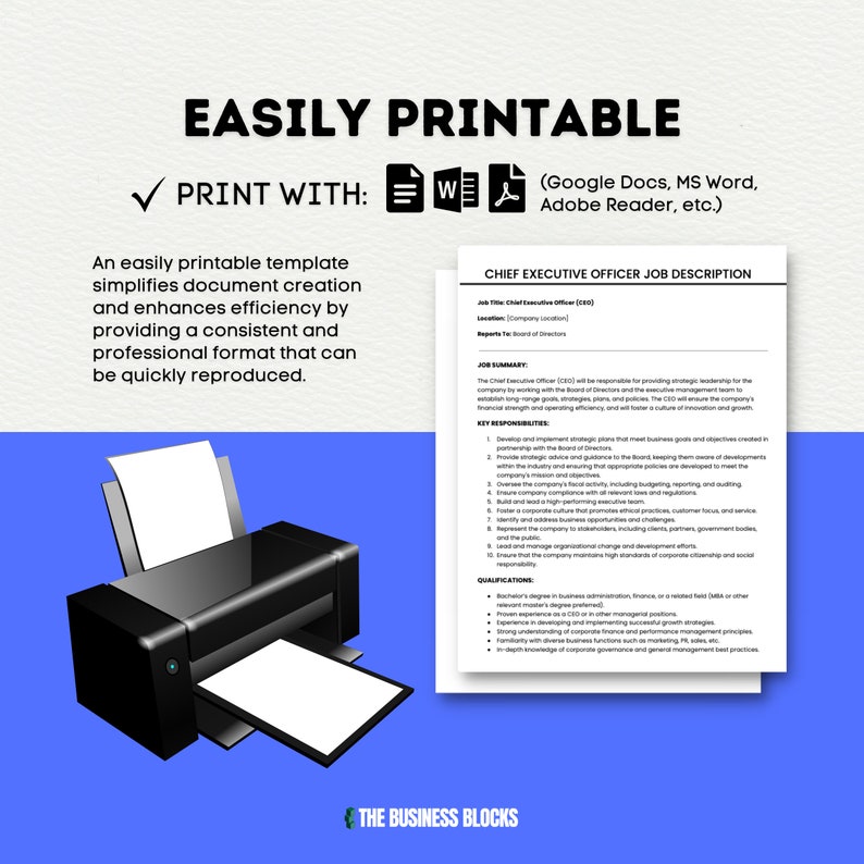 CEO Job Description Template Chief Executive Officer CEO ...