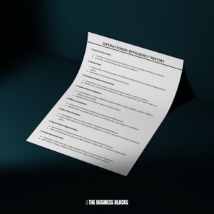 Operational Efficiency Report Template: Business Process Optimization ...