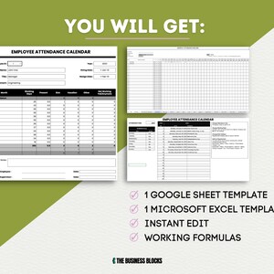 Employee Attendance Tracker: Google Sheet & Excel Template - Etsy