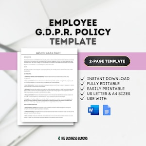 Employee GDPR Policy Template Data Privacy Policy GDPR Compliance ...