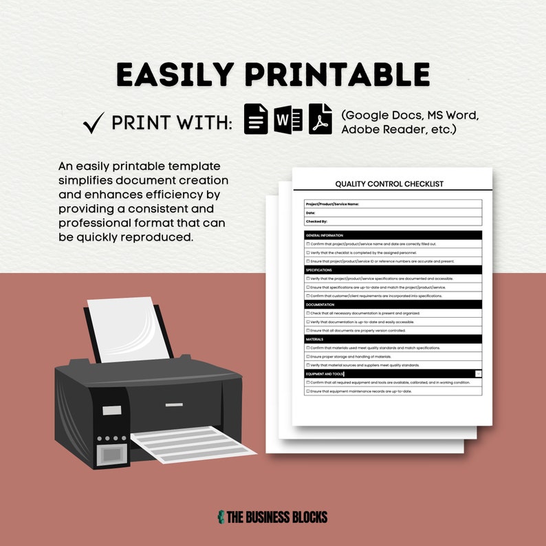 Quality Control Checklist Template: QA Management (digital Download) - Etsy