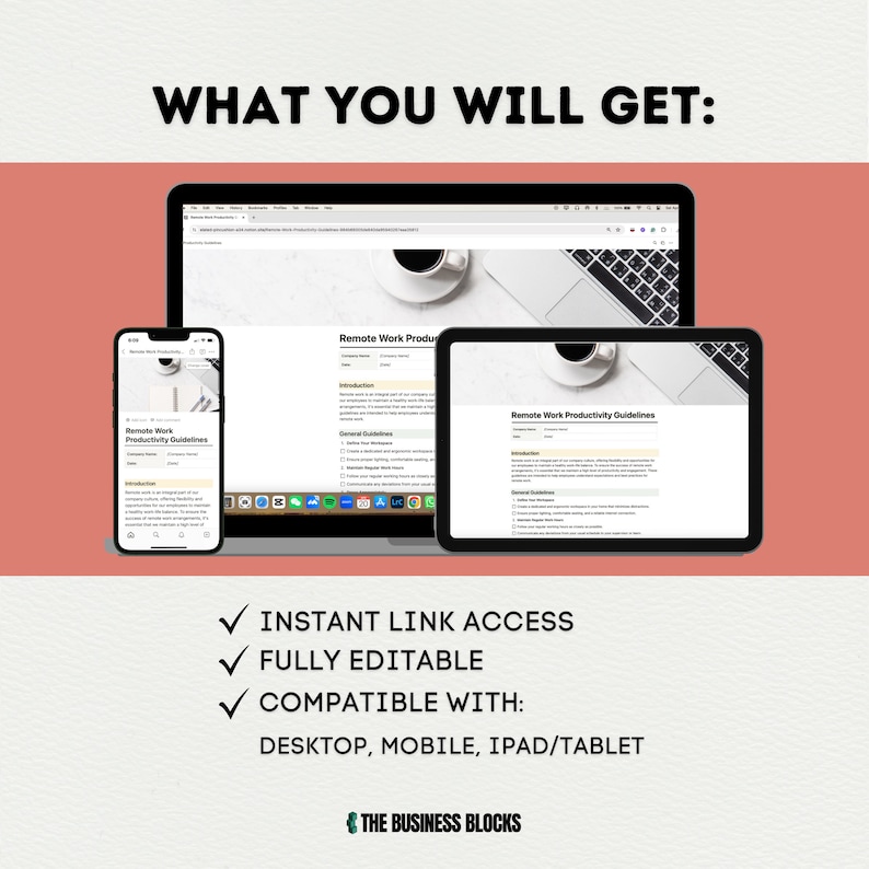NOTION Remote Work Productivity Guidelines Template Human Resources Template for Notion Remote ...