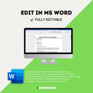 Employee Bonus Plan Agreement Template (google Docs, MS Word) - Etsy