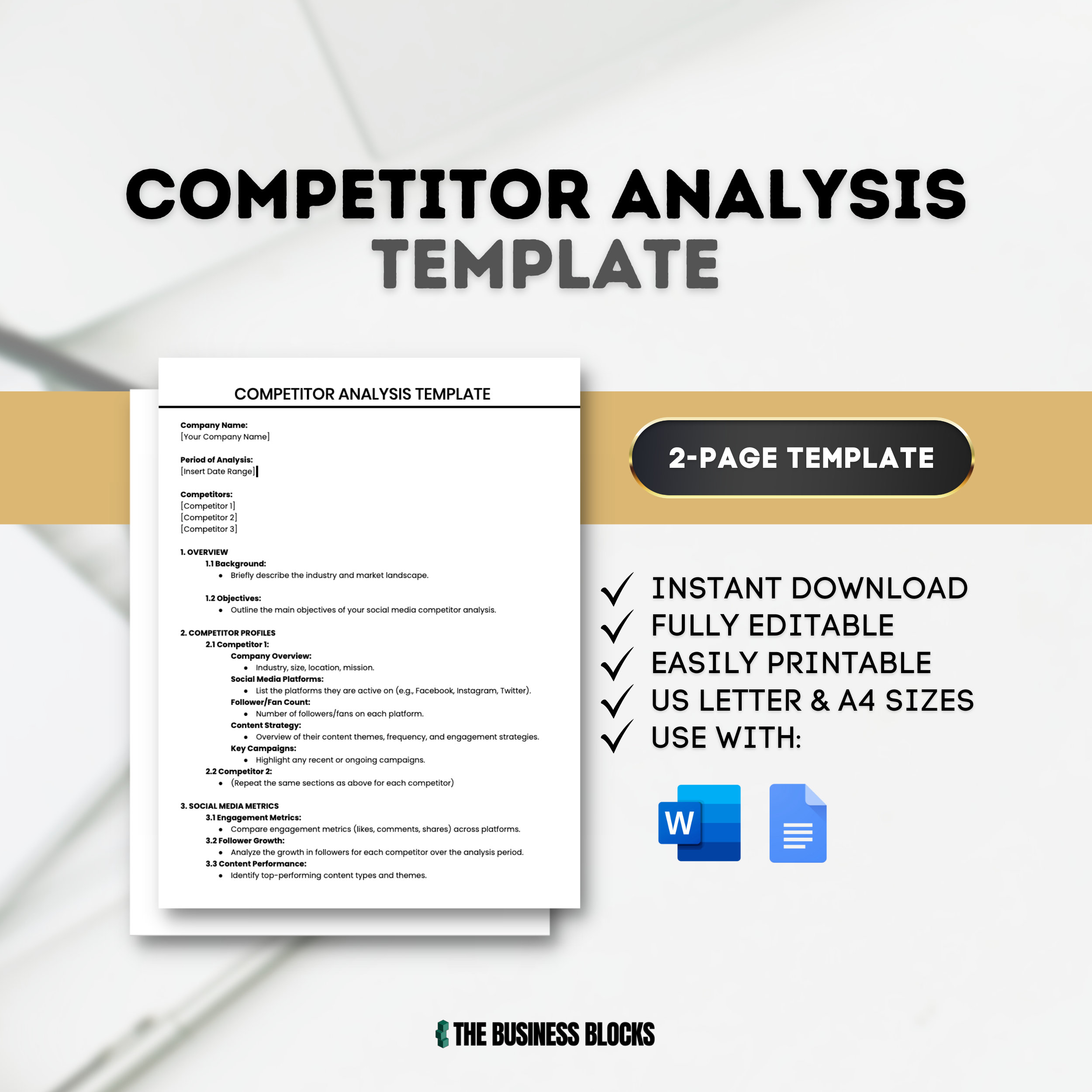 Competitor Analysis Template Social Media Competitor Analysis Content ...