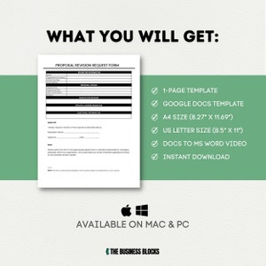 Proposal Revision Request Form Template Proposal Amendment Request Sample Proposal Revision ...