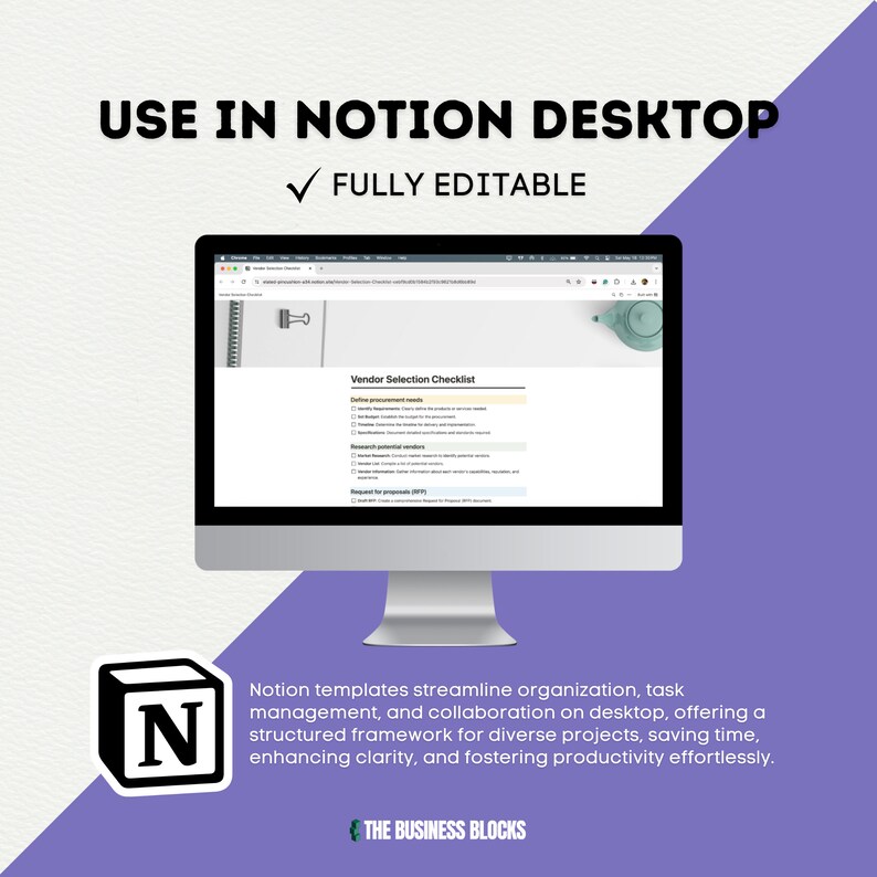 Notion Vendor Selection Checklist Template: Vendor Assessment - Etsy