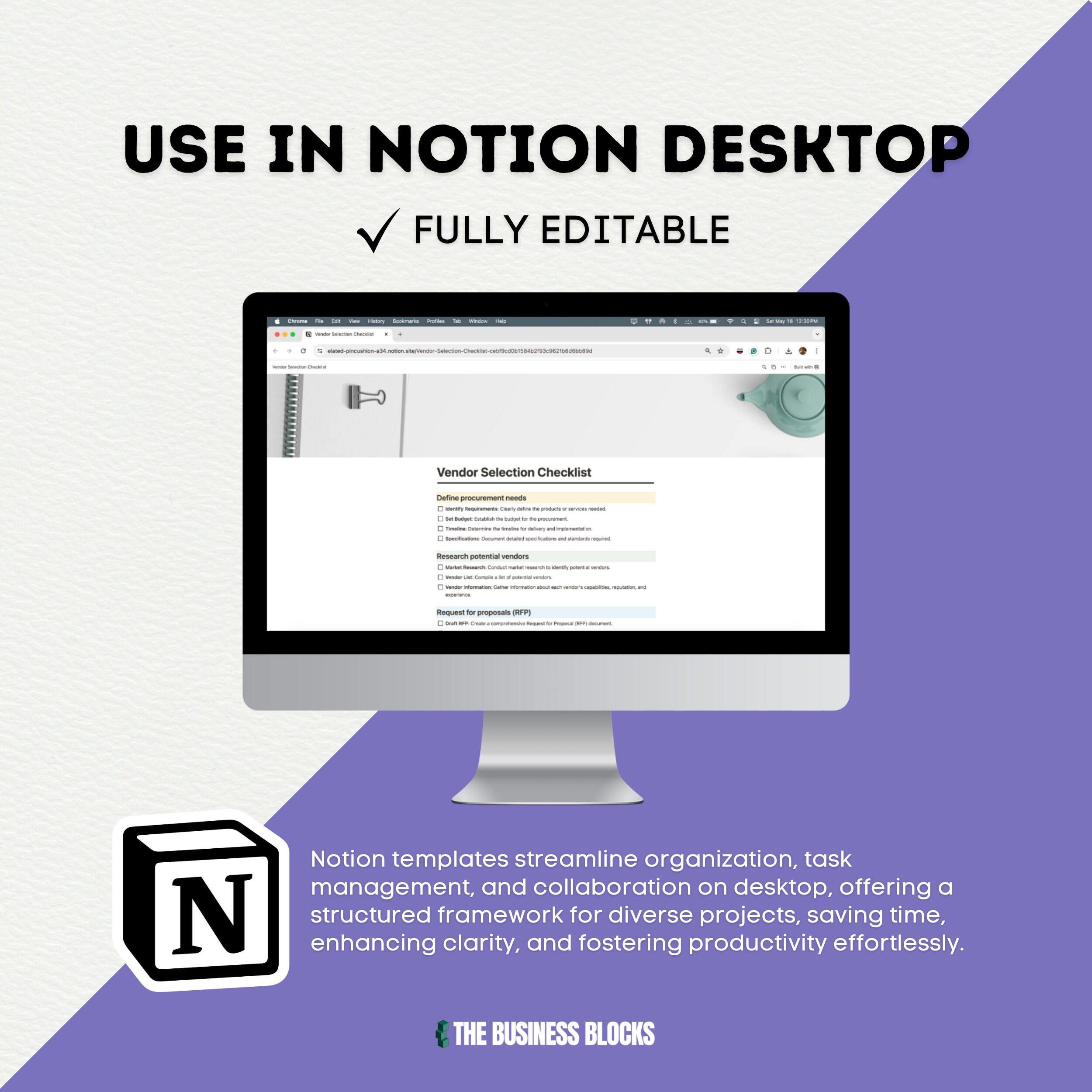 Notion Vendor Selection Checklist Template: Vendor Assessment - Etsy