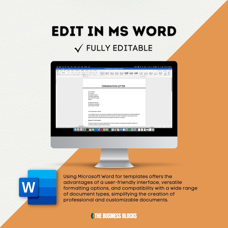 Termination Letter Template: HR Employee Exit (google Docs, MS Word) - Etsy