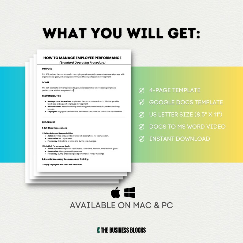 How to Manage Employee Performance SOP Template Employee Performance ...