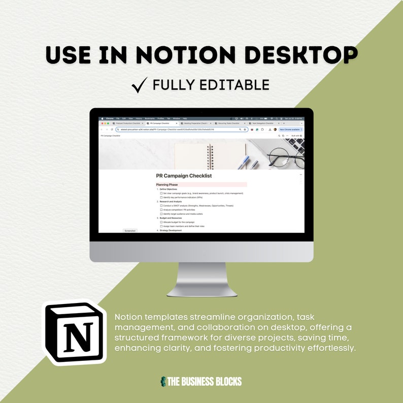 Notion PR Campaign Checklist Template: Public Relations Guide - Etsy